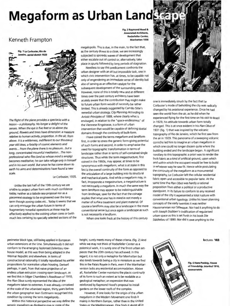 Frampton Kenneth Megaform As Urban Landscape 01 | PDF | Topography ...