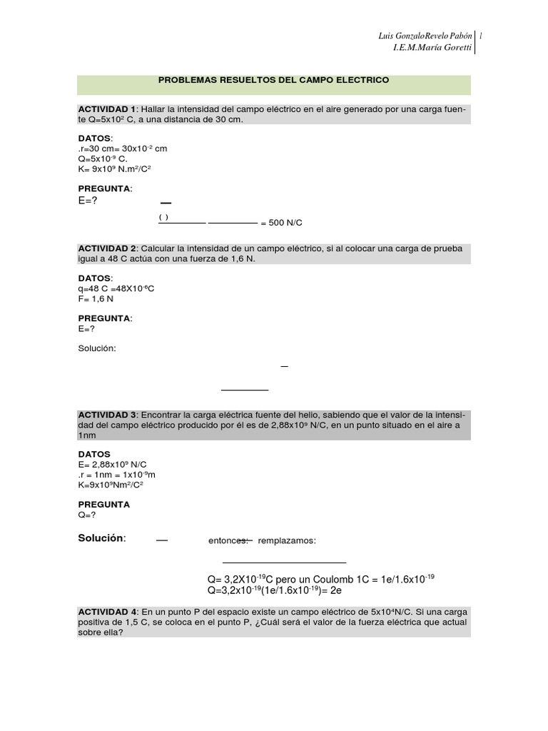 Campo Electrico | PDF | Vector Euclidiano | Campo eléctrico