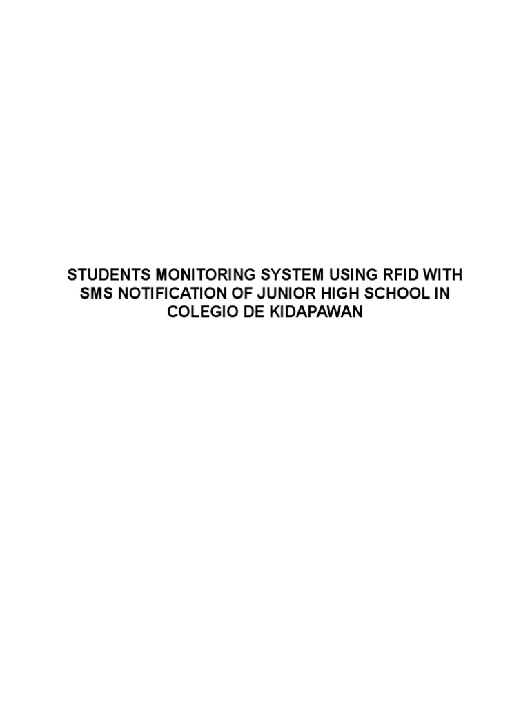 Students Monitoring System Using Rfid With Sms Notification of Junior ...