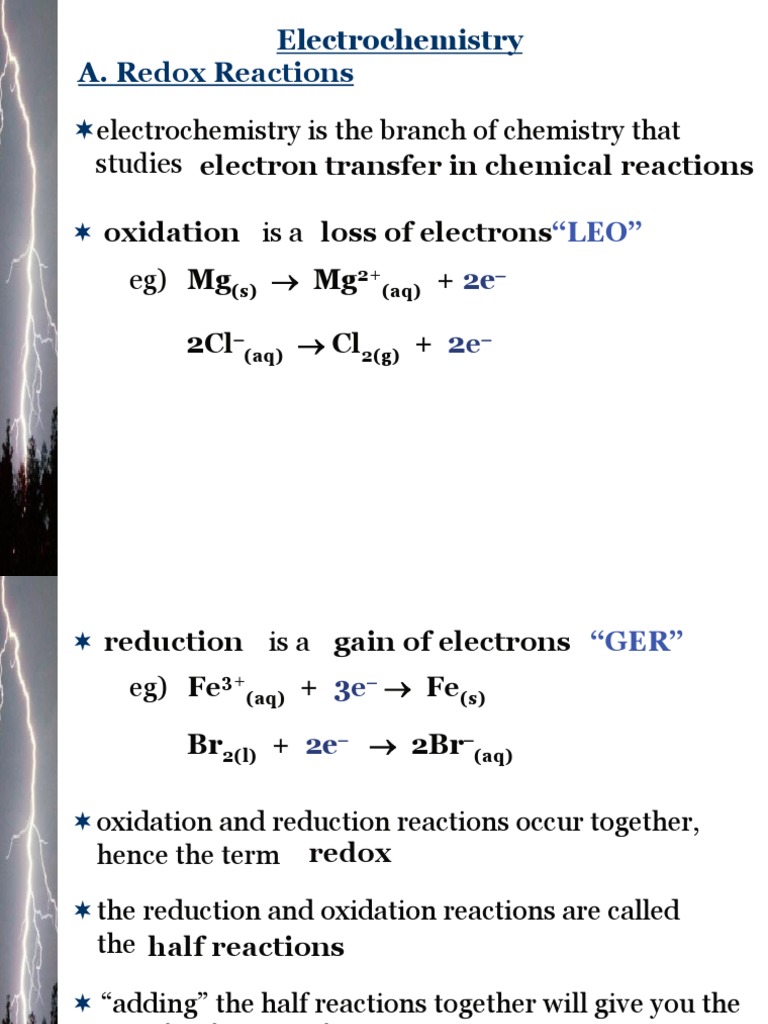 Redox Reactions for Chemistry Students | PDF | Anode | Redox
