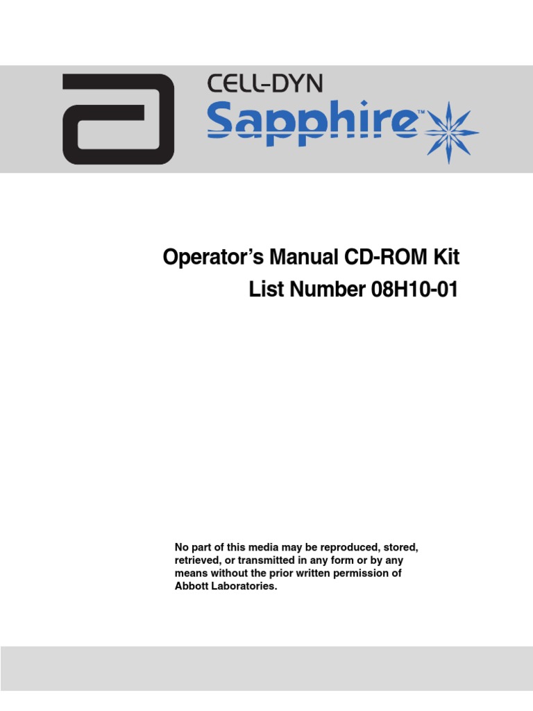 Operator's Manual CD-ROM Kit List Number 08H10-01 | PDF