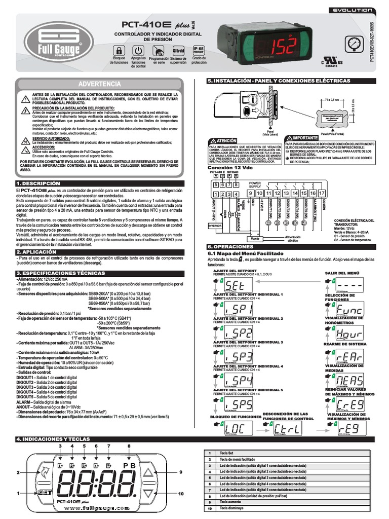 Manual Del Sensor | PDF | Presión | Sensor