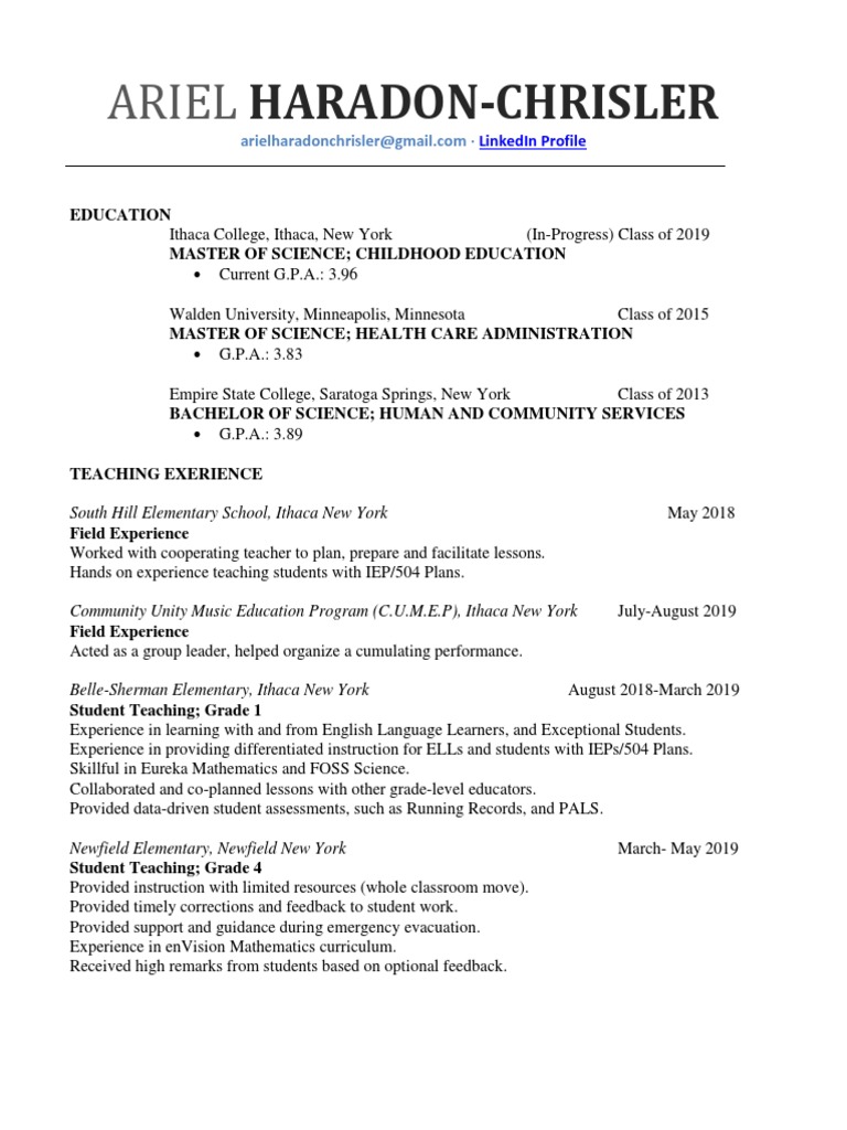 Ariel Haradon Resume | PDF | Learning | Behavior Modification