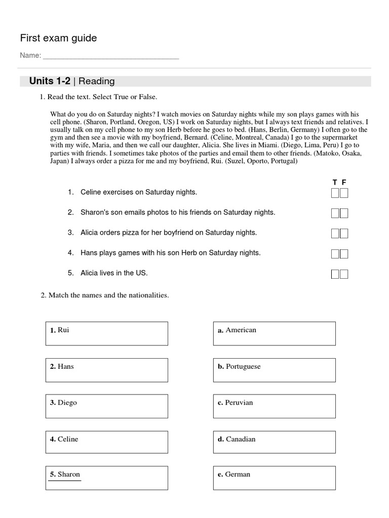 First Exam Guide | PDF