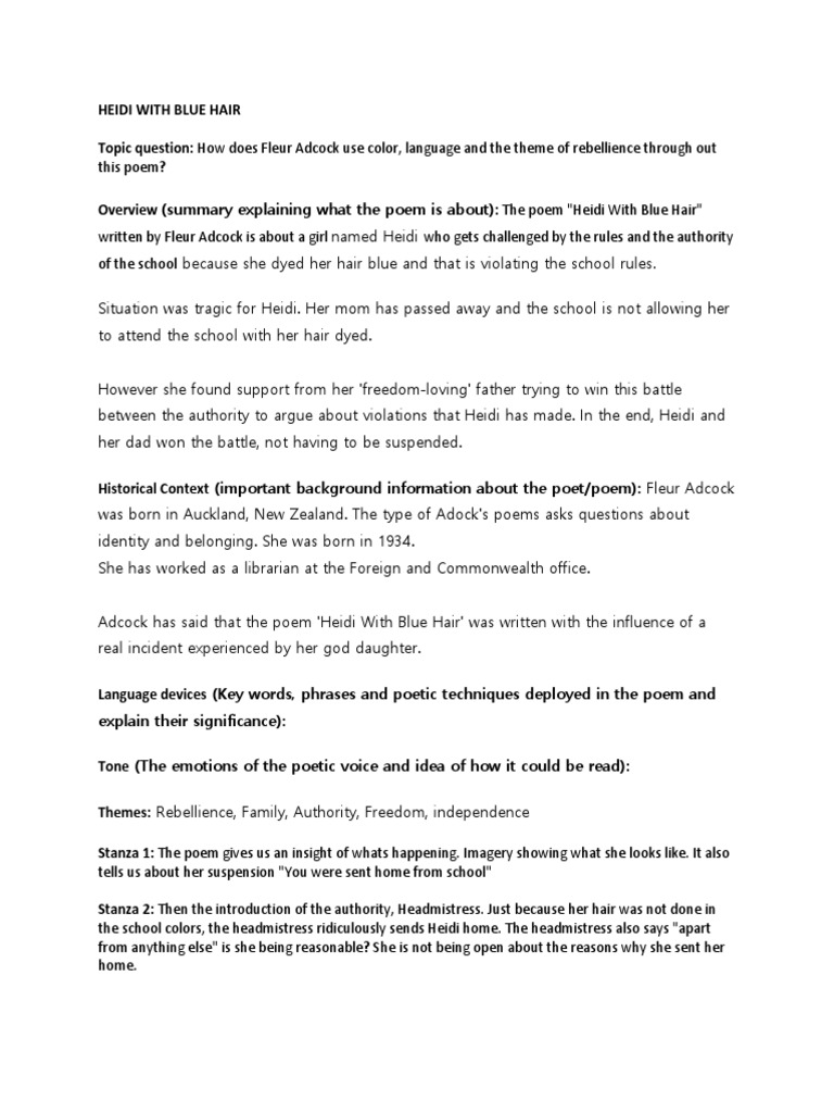 Analyzing Rebellion in Adcock's Poem | PDF | Poetry | Bullying