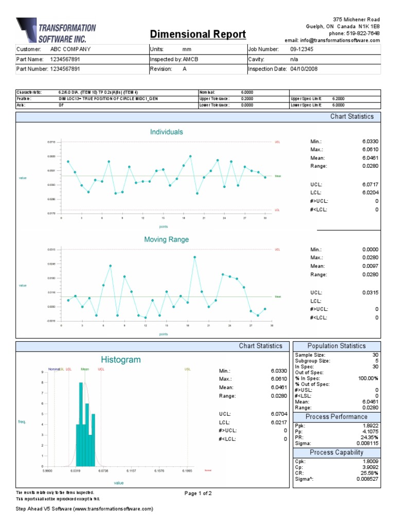 Dimensional Report: Chart Statistics | PDF | Analysis | Scientific Method