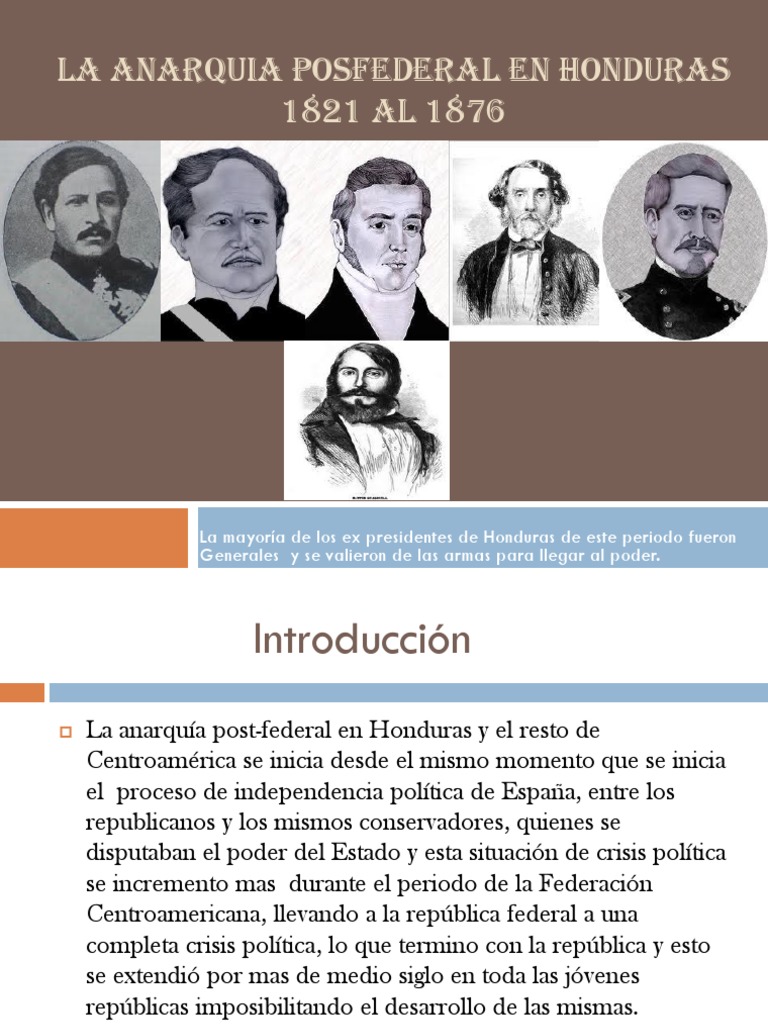 La anarquía posfederal en Honduras 1821-1876 | PDF | Honduras | Guatemala