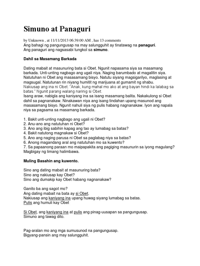 Simuno at Panaguri | PDF