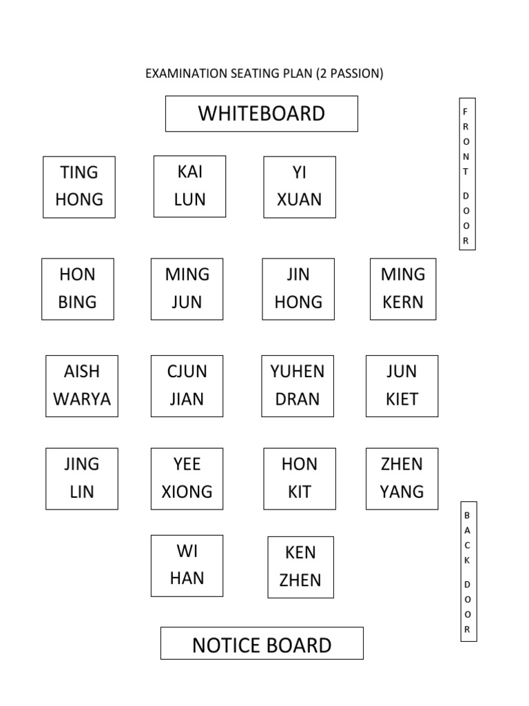 Examination Seating Plan 1st | PDF