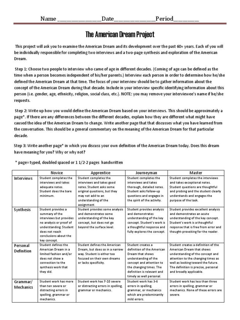 The American Dream Project | PDF | Interview | American Dream