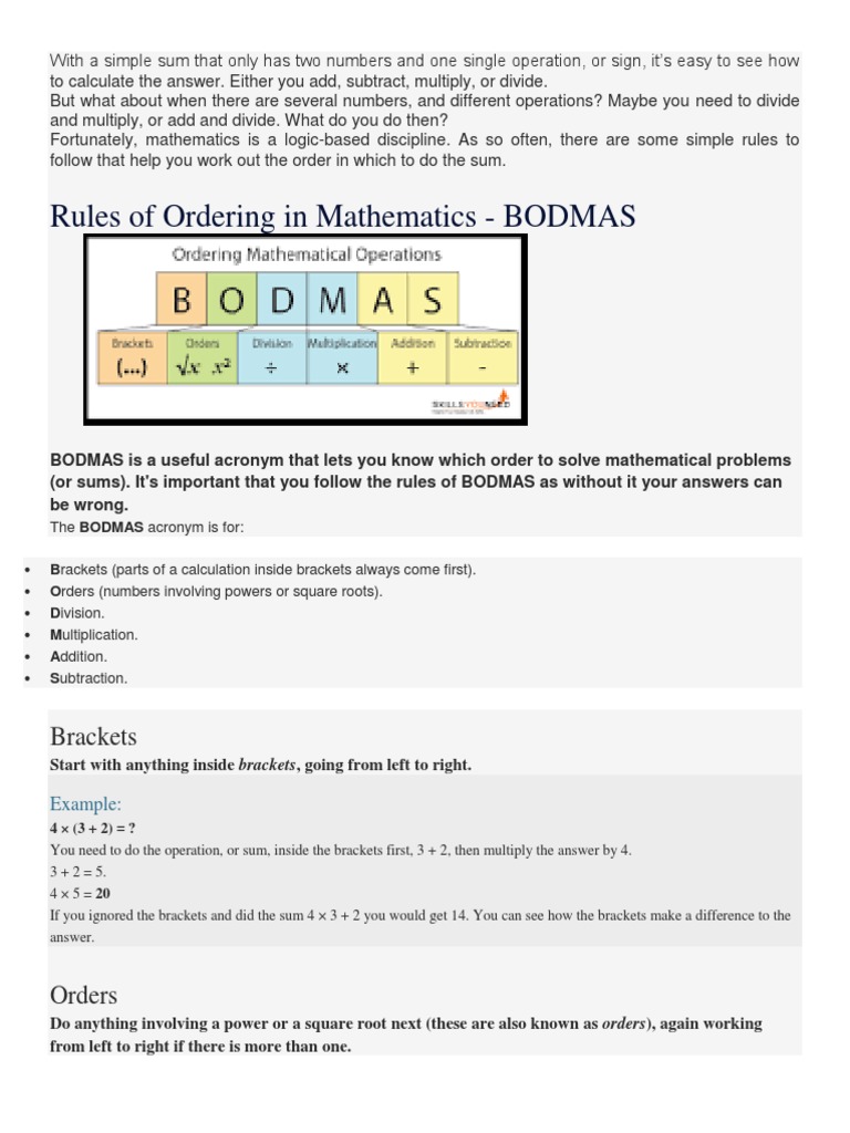Rules of Math | PDF | Fraction (Mathematics) | Multiplication