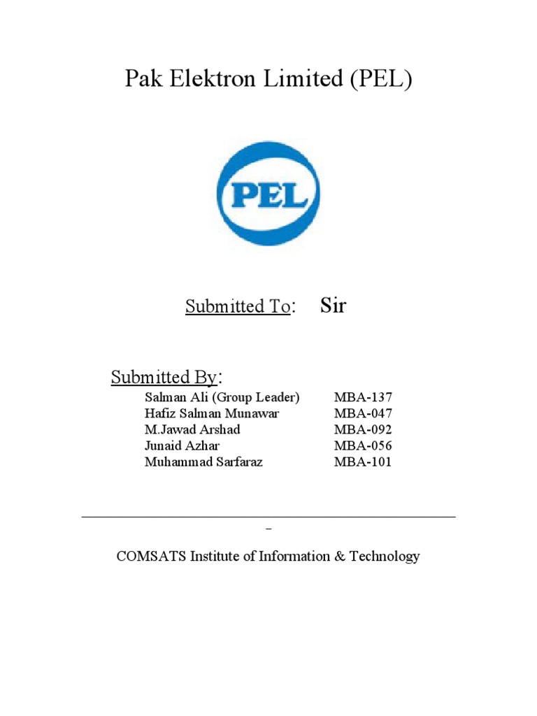 Overview of Pak Elektron Limited (PEL) | PDF | Business