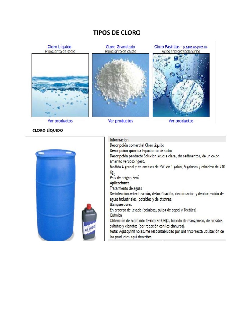 Tipos de Cloro | PDF