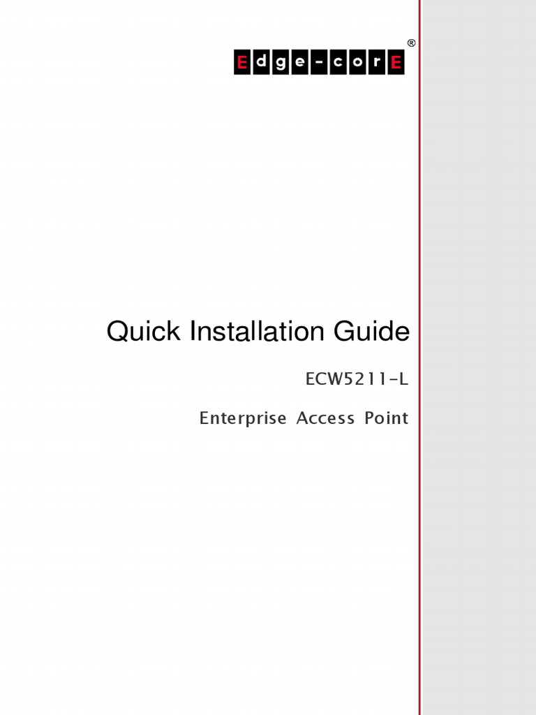 Quick Installation Guide: ECW5211-L Enterprise Access Point | PDF ...