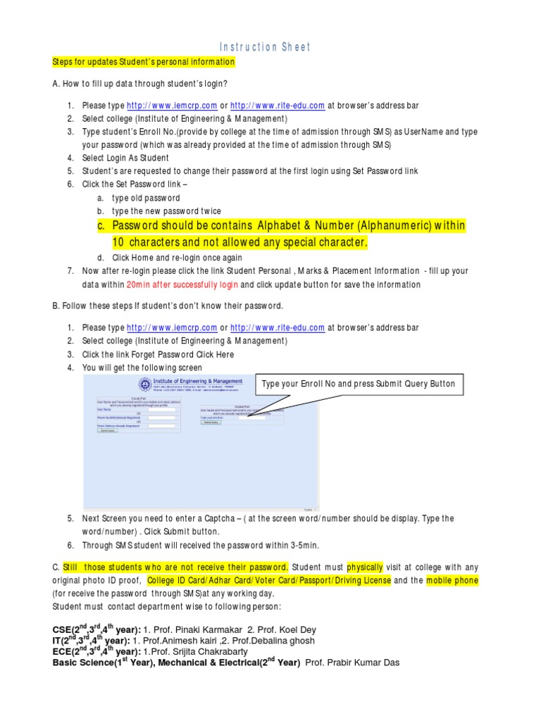 C. Password Should Be Contains Alphabet & Number (Alphanumeric) Within ...