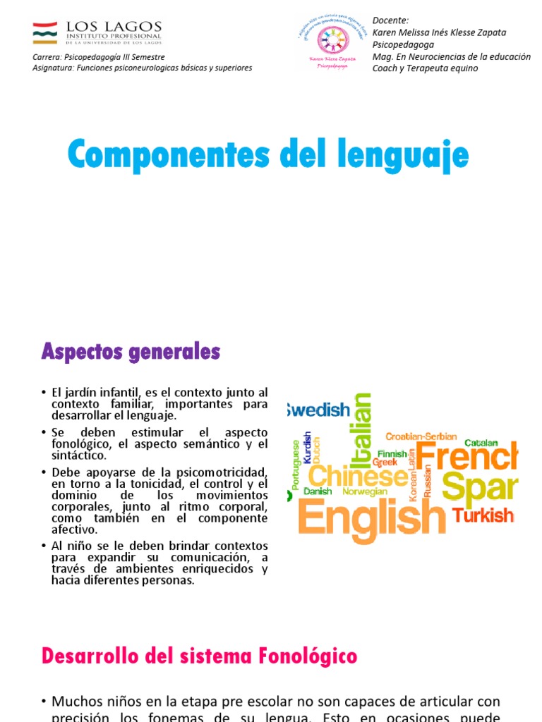 Componentes Del Lenguaje | PDF | Fonología | Palabra