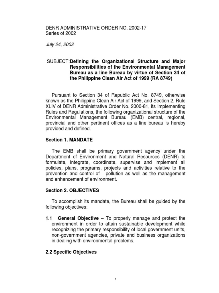 Ra 8749 | PDF | Environmental Law | Environmental Monitoring
