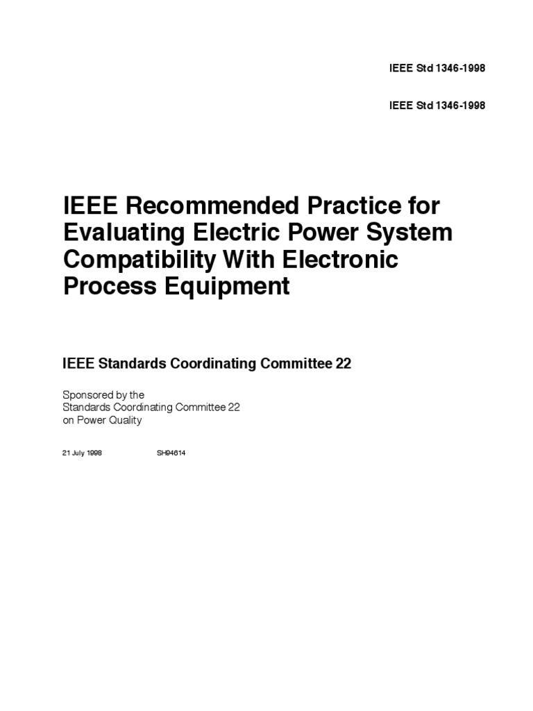 IEEE STD IEEE-1346-1998 - IEEE Recommenden Practice For Ev. EPS ...