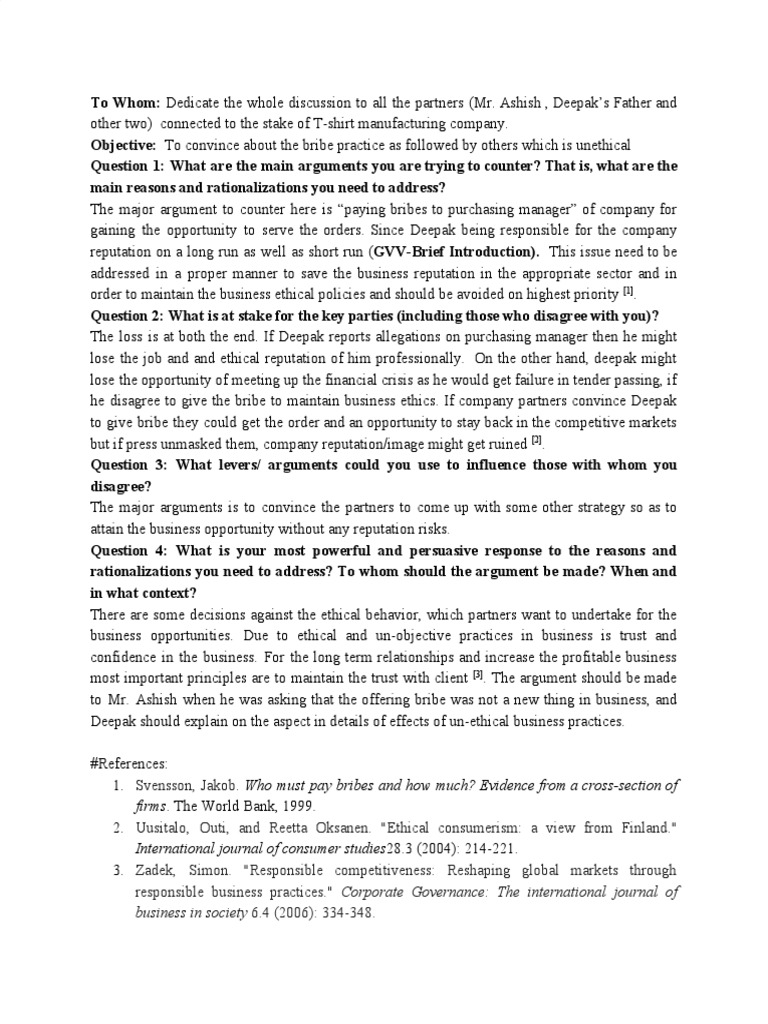 Paying Bribes | PDF | Business Ethics | Bribery