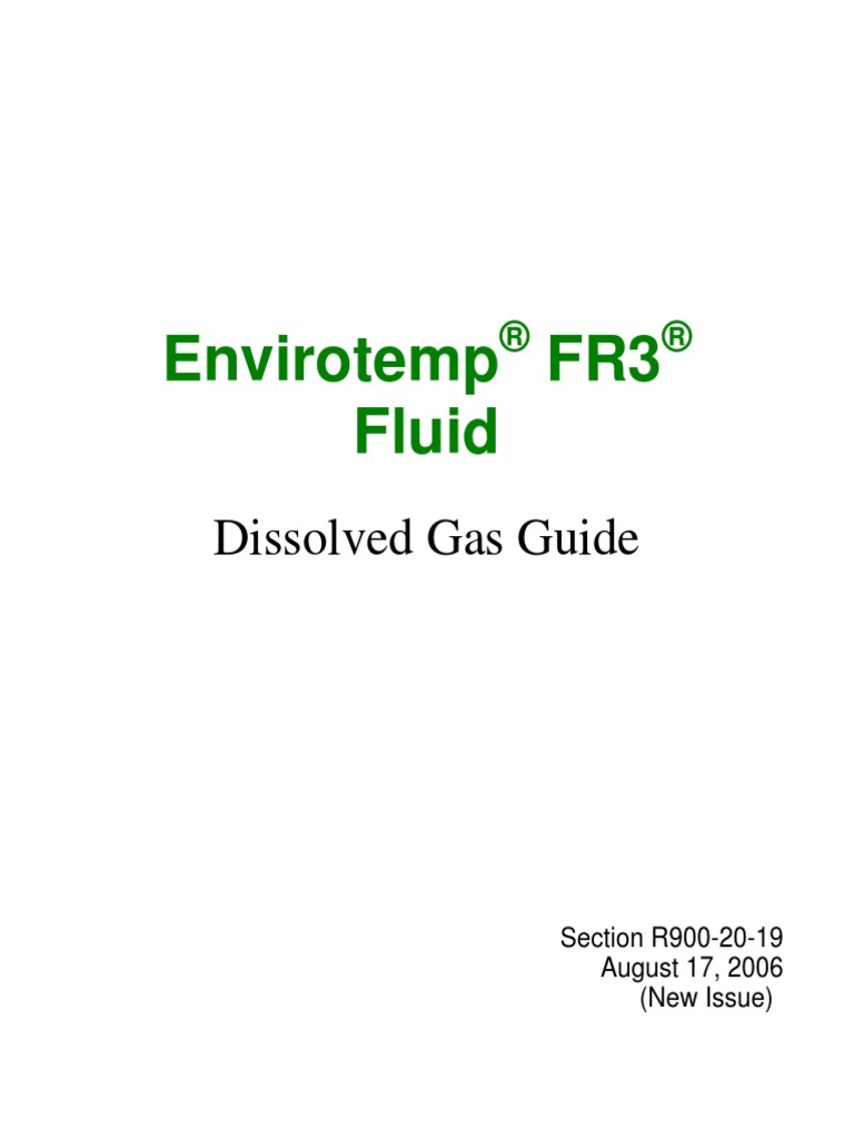 Envirotemp FR3 Fluid Dissolved Gas Guide | PDF | Chemical Substances ...