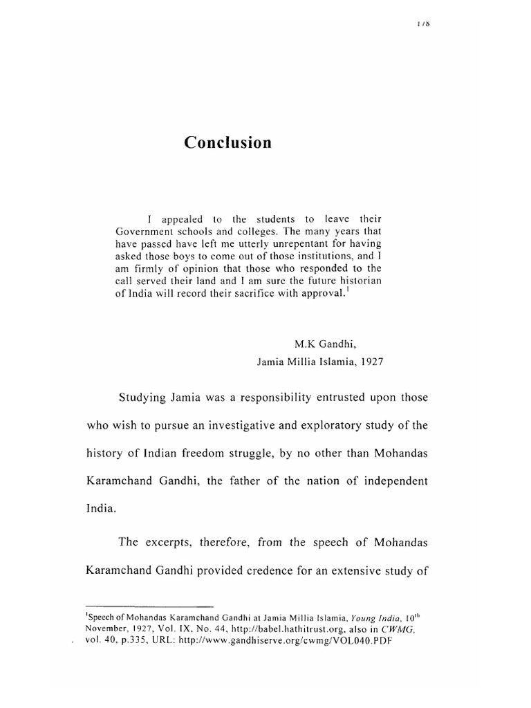 13 Conclusion | PDF | Mahatma Gandhi | Indian Independence Movement