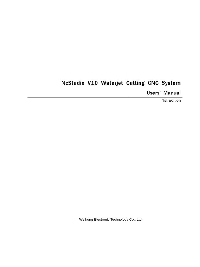 Ncstudio V10 Waterjet Cutting CNC System: Users' Manual | PDF | Device ...