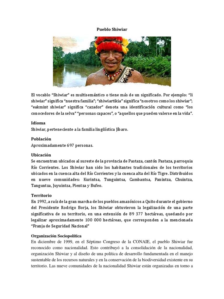 Pueblo Shiwiar | PDF | Chamanismo | Rituales