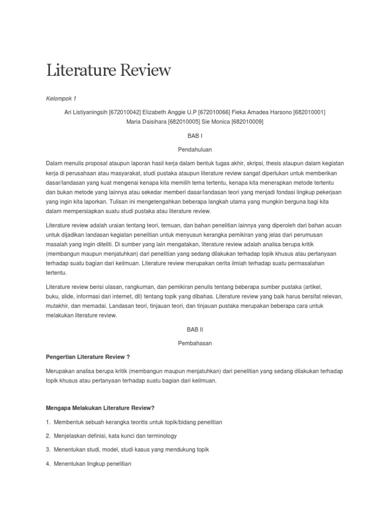 Literature Review | PDF