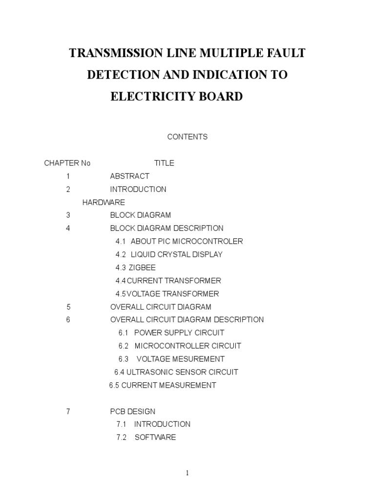 Transmission Line Multiple Fault Detection and Indication To Electricity Board | PDF | Rectifier ...