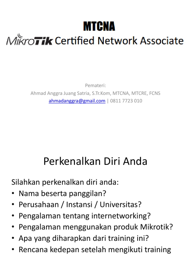Modul MTCNA PDF | PDF