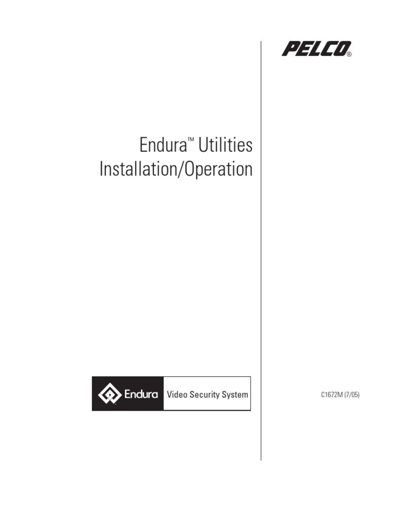 Pelco Endura Utilities Installation and Operation Manual | PDF ...