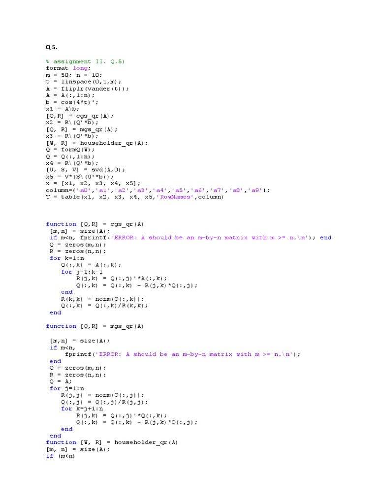QR Factorization Accuracy | PDF | Algorithms | Matrix Theory