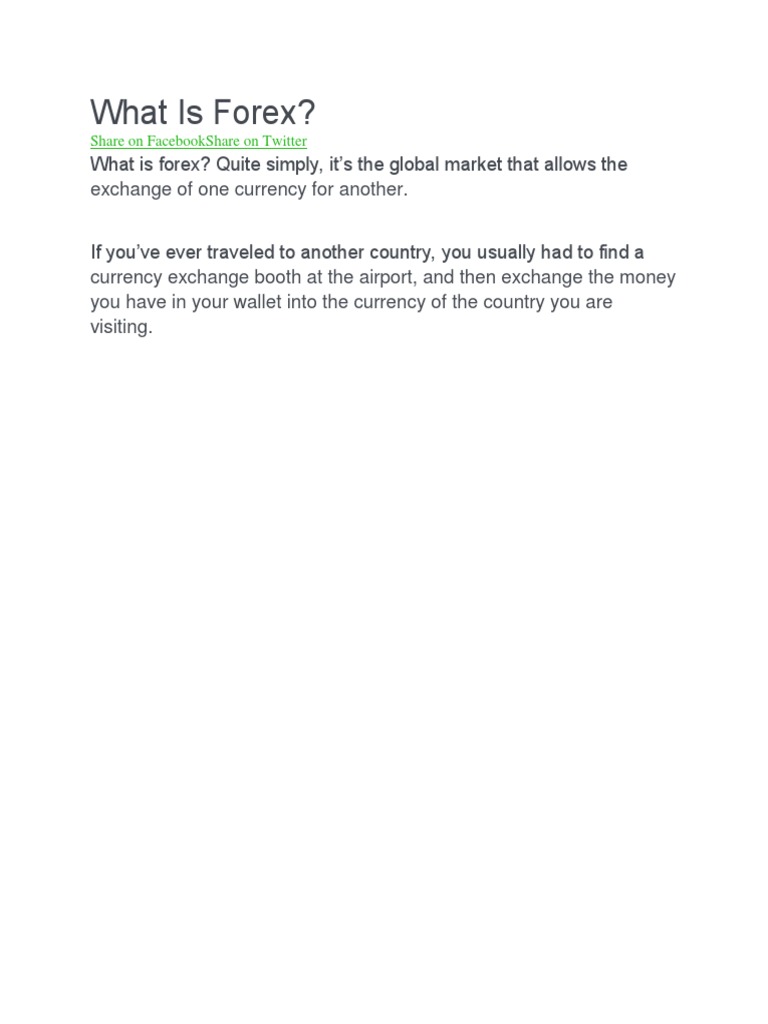 What Is Forex | PDF | Foreign Exchange Market | Futures Contract