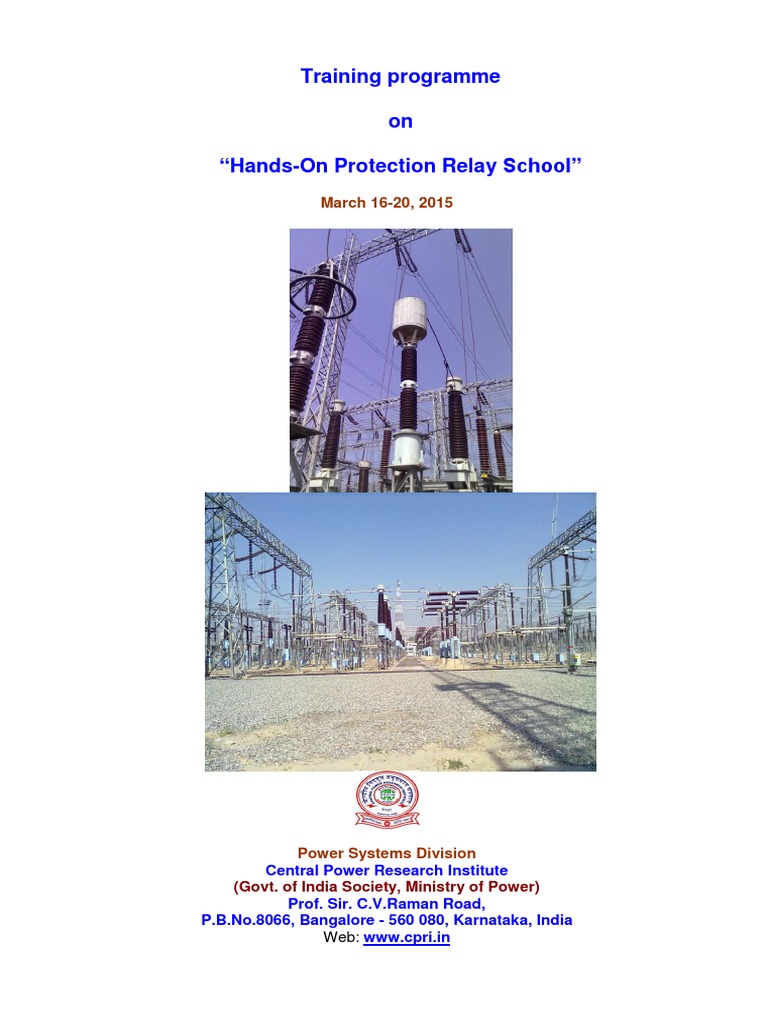 Training Programme On Hands On Protection Relay School | PDF | Electric ...