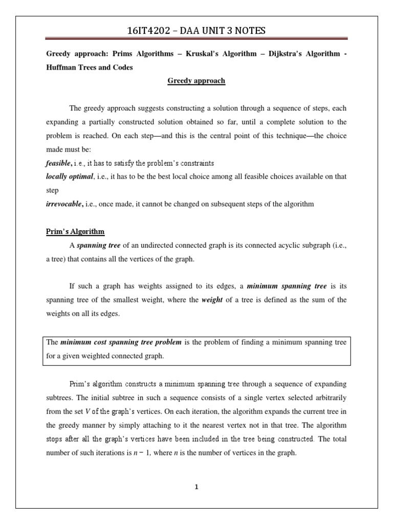 DAA Unit 3: Algorithms Overview | PDF | Dynamic Programming ...
