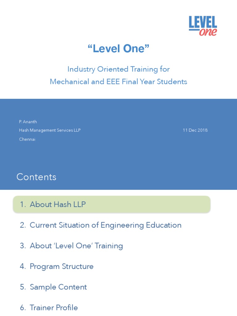Level One Training | PDF | Engineering | Lean Manufacturing