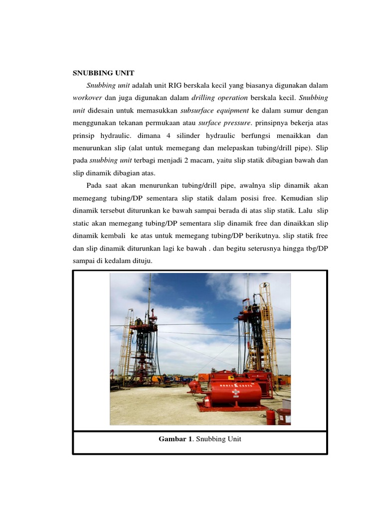 Snubbing Unit: Panduan Teknis | PDF | Teknologi & Rekayasa