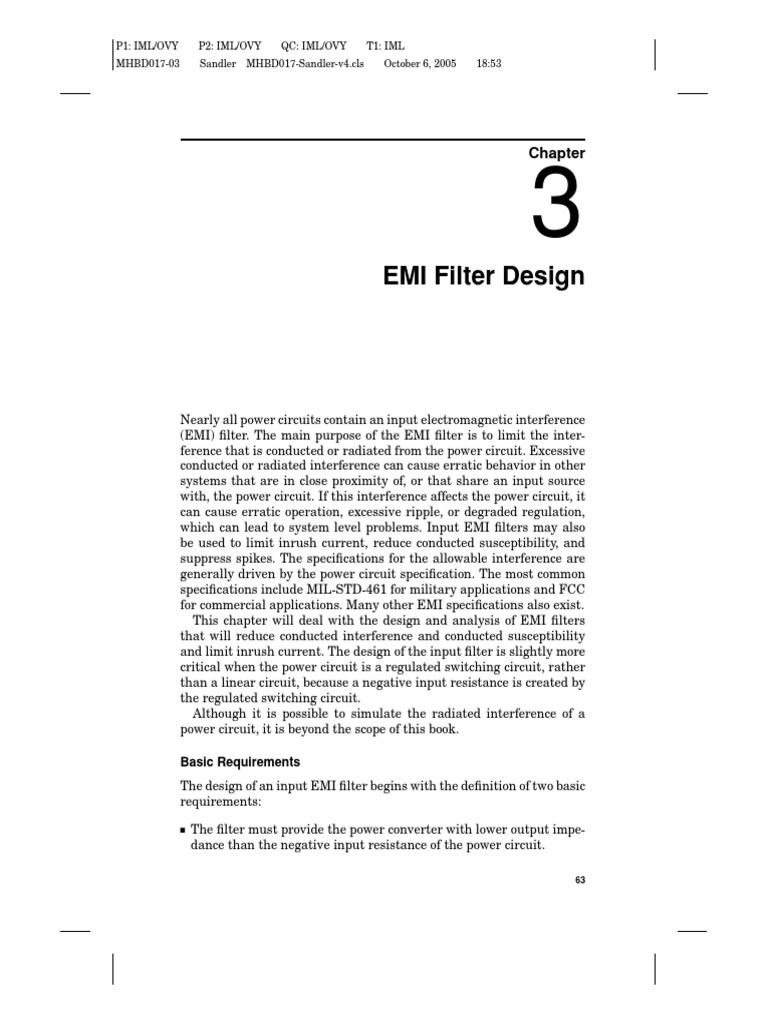 EMI Filter Design PDF | PDF | Electronic Filter | Electrical Impedance