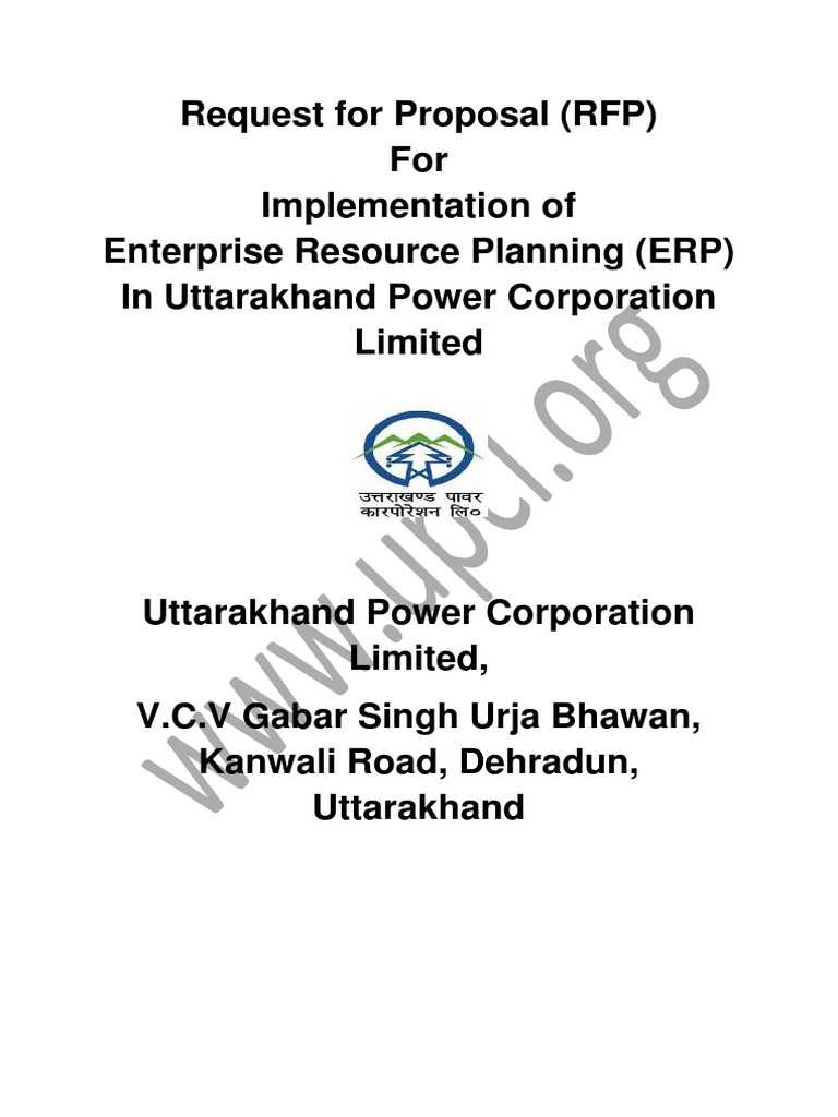 UPCL ERP Implementation RFP PDF | PDF | Request For Proposal ...