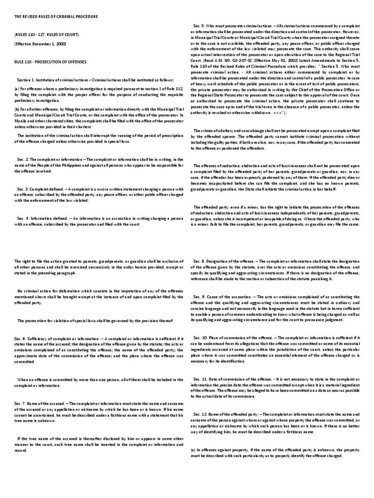 The Revised Rules of Criminal Procedure | Download Free PDF ...