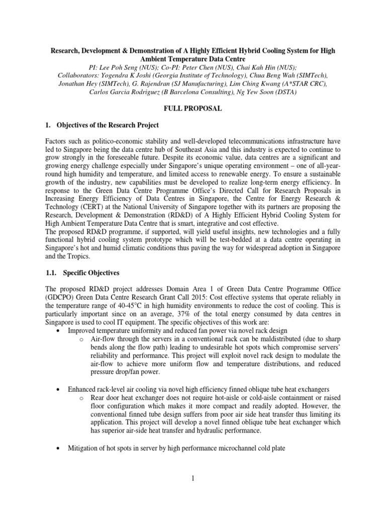 GDCP Full Proposal - Final | PDF | Heat Exchanger | Data Center