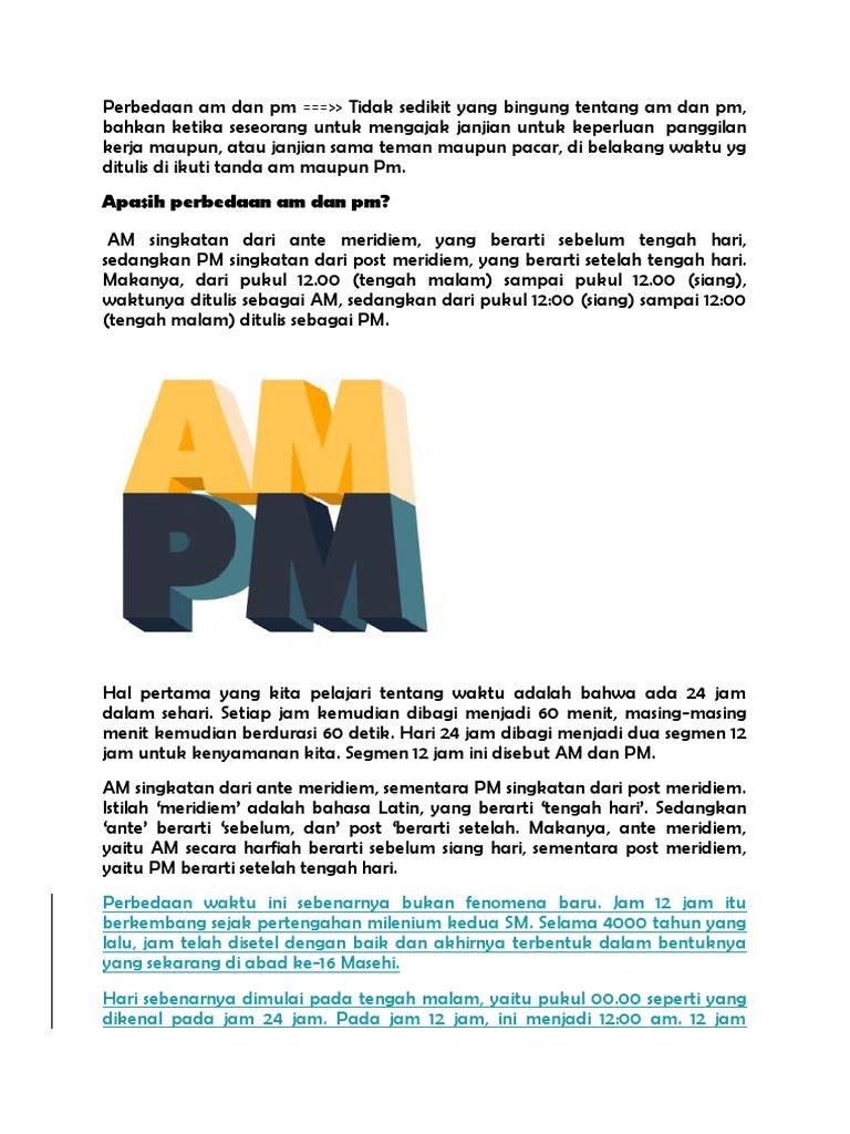 Perbedaan Am Dan PM | PDF