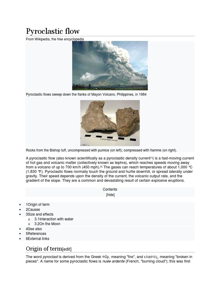 Pyroclastic Flow | PDF | Types Of Volcanic Eruptions | Geological Processes