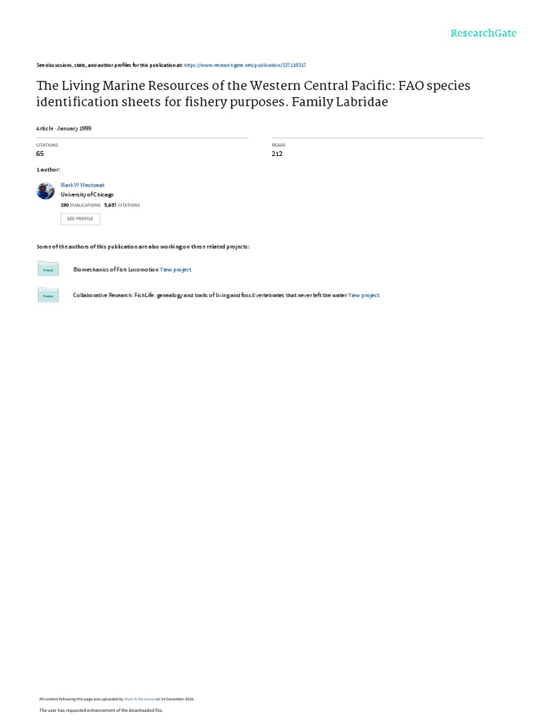 The Living Marine Resources of The Western Central Pacific: FAO Species ...