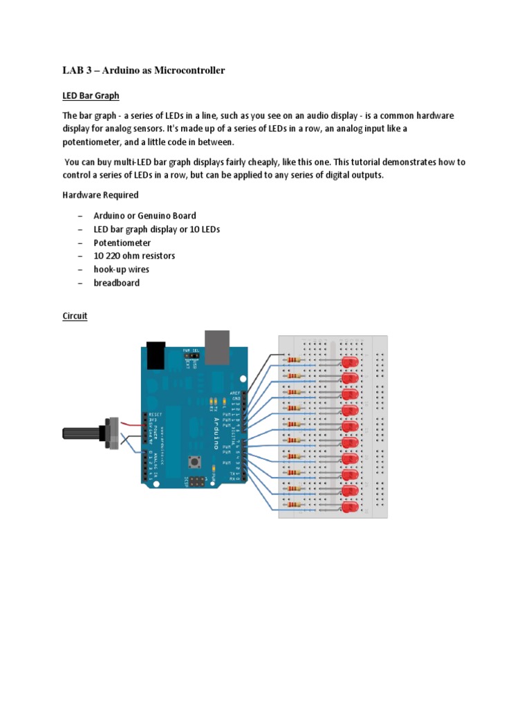 LAB 3 - Arduino As Microcontroller: LED Bar Graph | PDF | Arduino ...