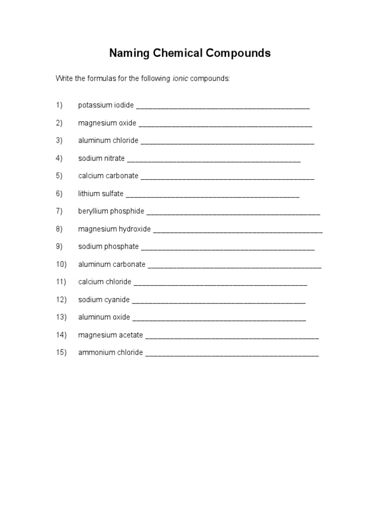 Naming Chemical Compounds | PDF | Nitrogen | Hydroxide