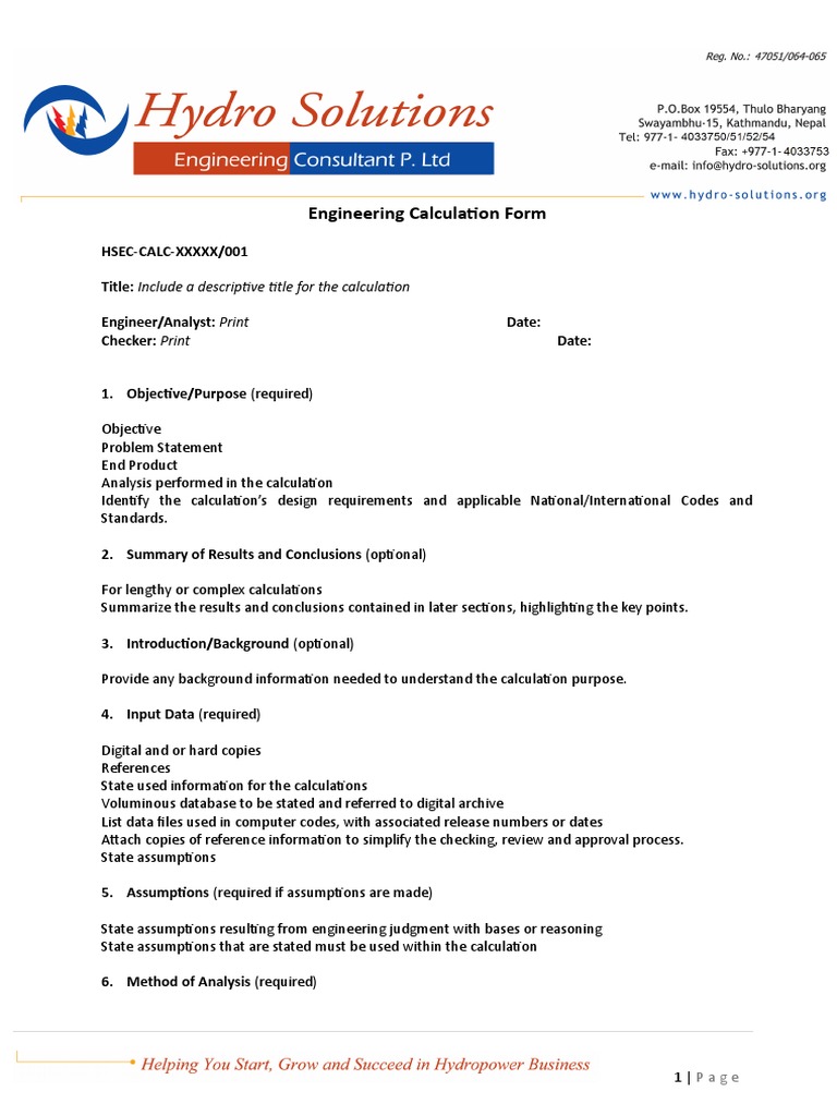 HSEC Calculation Format | PDF | Spreadsheet | Engineering