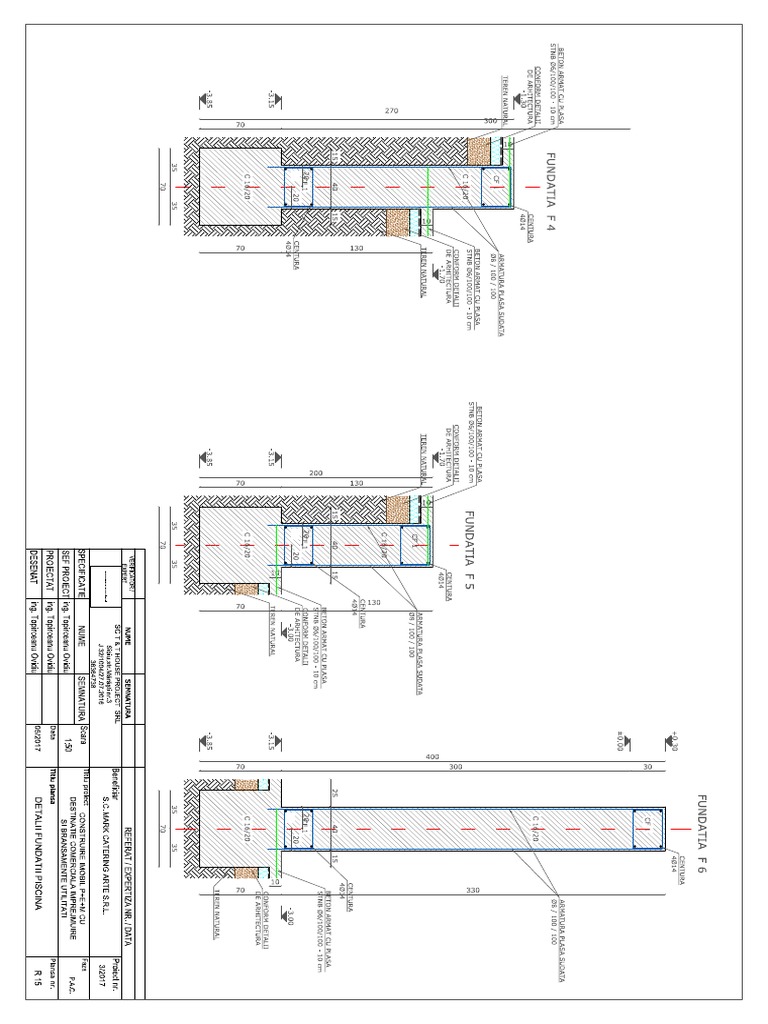 Plan Fundatii 2 Piscina PDF | PDF