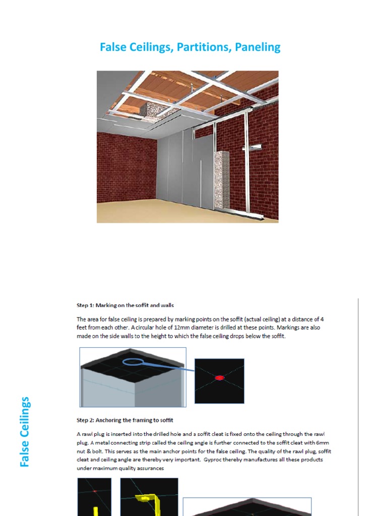 Fire-Resistant False Ceilings & Partitions | PDF | Building Insulation ...