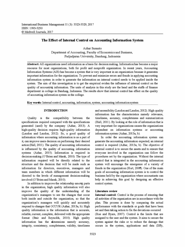 Jurnal Internasional IBM11!3!5523 5529XXXXXX | PDF | Internal Control ...